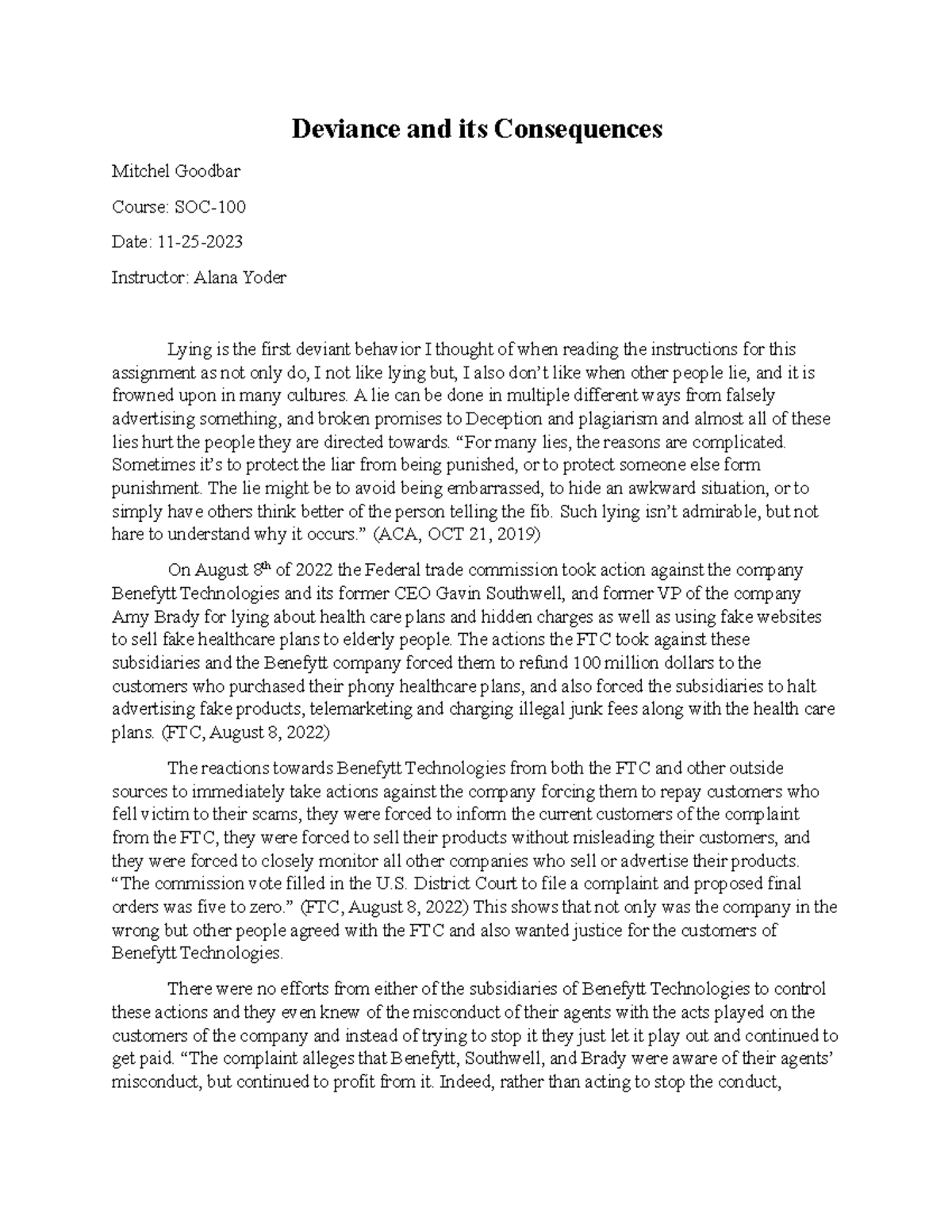 Deviance and Its Consequences Mitchel Goodbar - Deviance and its Consequences Mitchel Goodbar ...