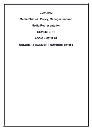 Tutorial Letter 101 2023 - COM3702/101/3/ Tutorial Letter 101/3/ Media Studies: Policy ...