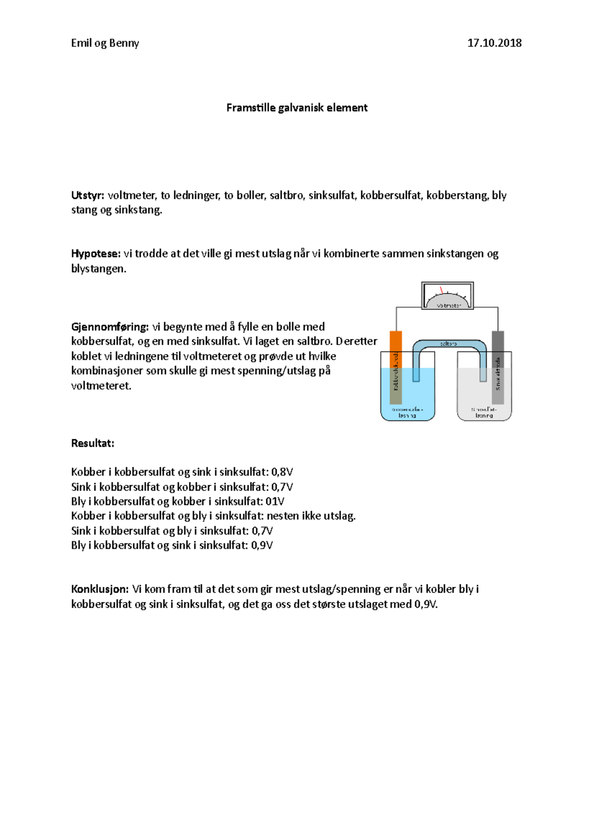 Framstille galvanisk element - Emil og Benny 17. Framstille galvanisk ...