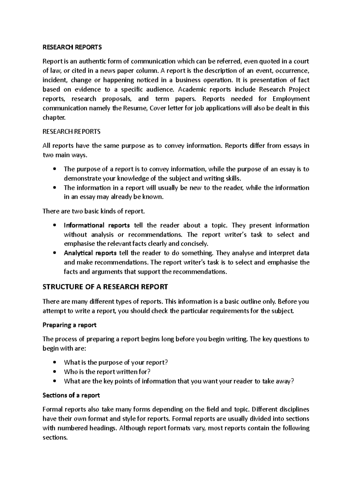 Research Reports - RESEARCH REPORTS Report is an authentic form of ...