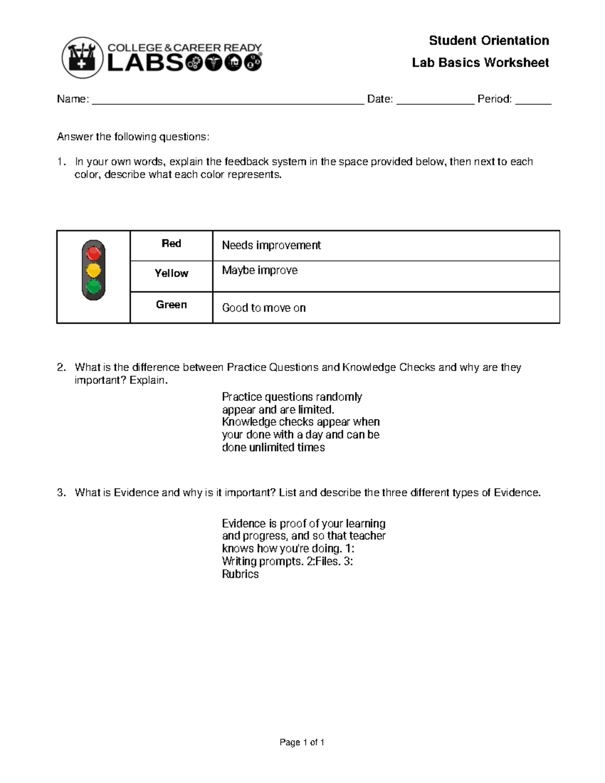 Lab Basics Worksheet - rrij[o - Name: _____________________________________________ Date: - Studocu