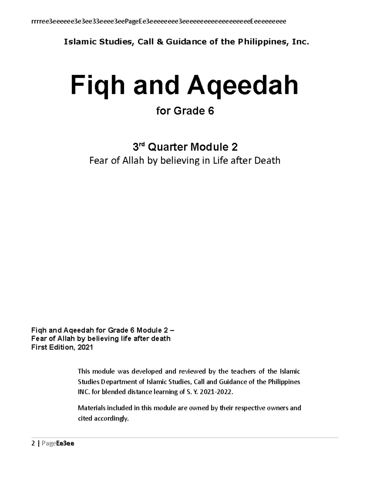 Fiqh & Aqeedah Q3 - Module 2 - life after death - Islamic Studies, Call ...