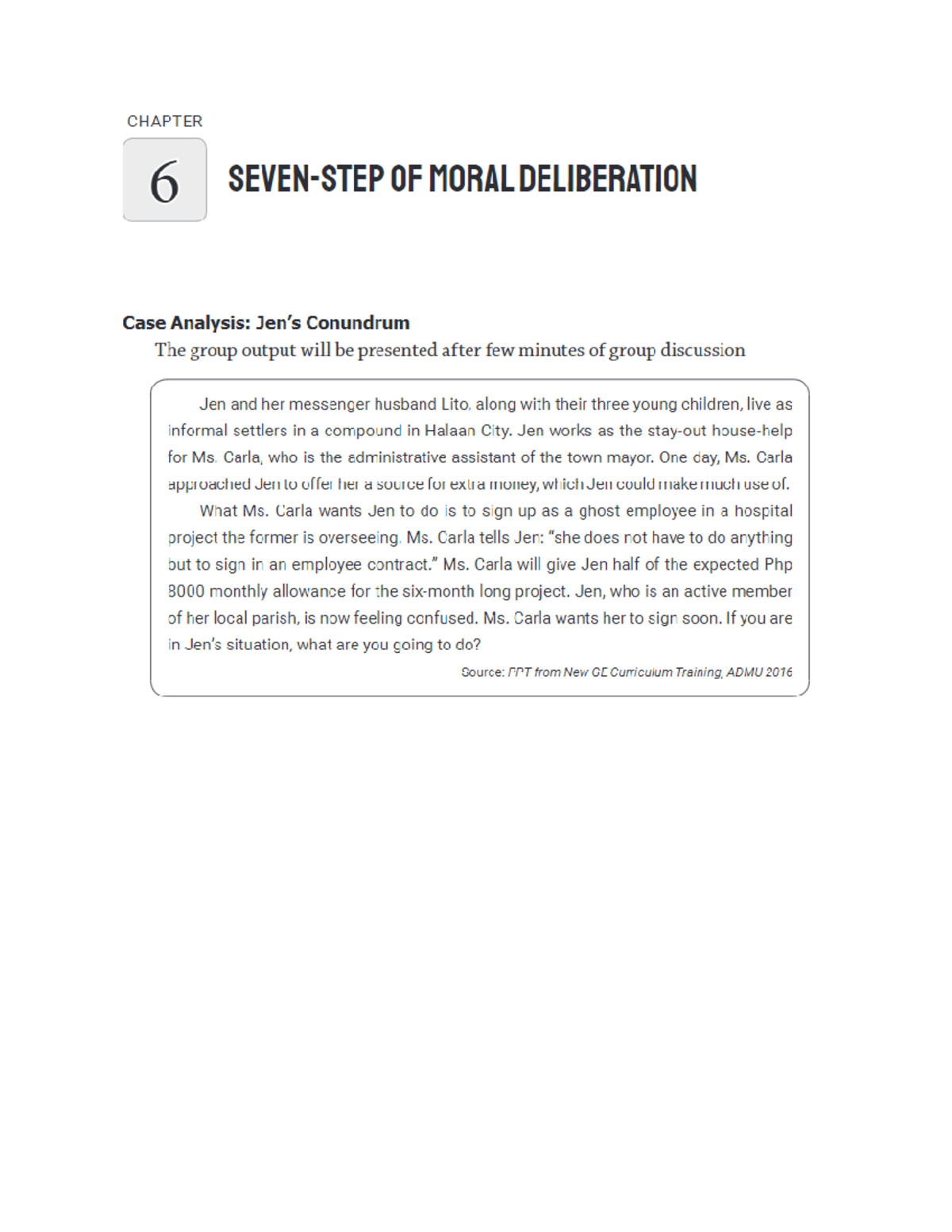 Chapter - Seven-STEP OF Moral Deliberation - Bachelor of Secondary ...