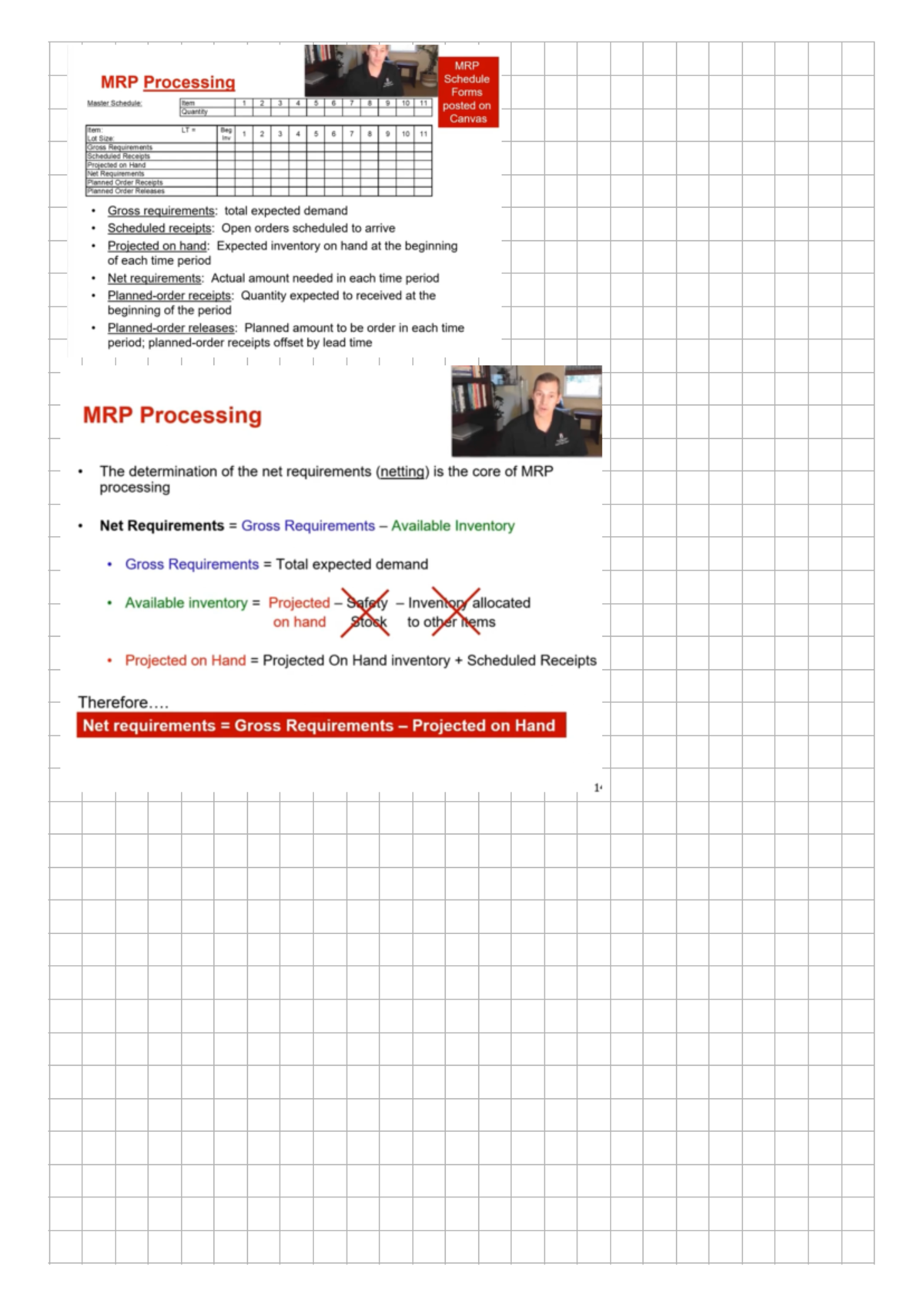 MRD - Lecture note inventory - MRP MRP Processing Schedule Forms Master ...