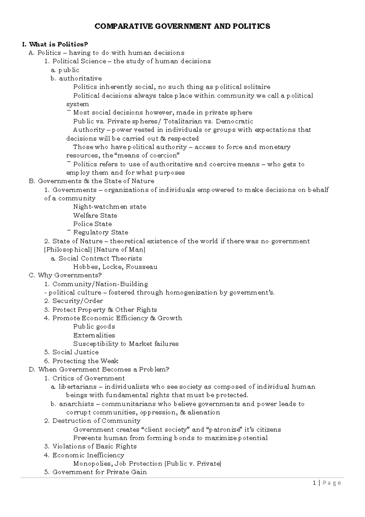 Comparative Government AND Politics lecture - COMPARATIVE GOVERNMENT ...