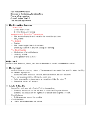 Cornell Notes #4 (Completion of the Accounting Cycle ) - Karl Vincent ...