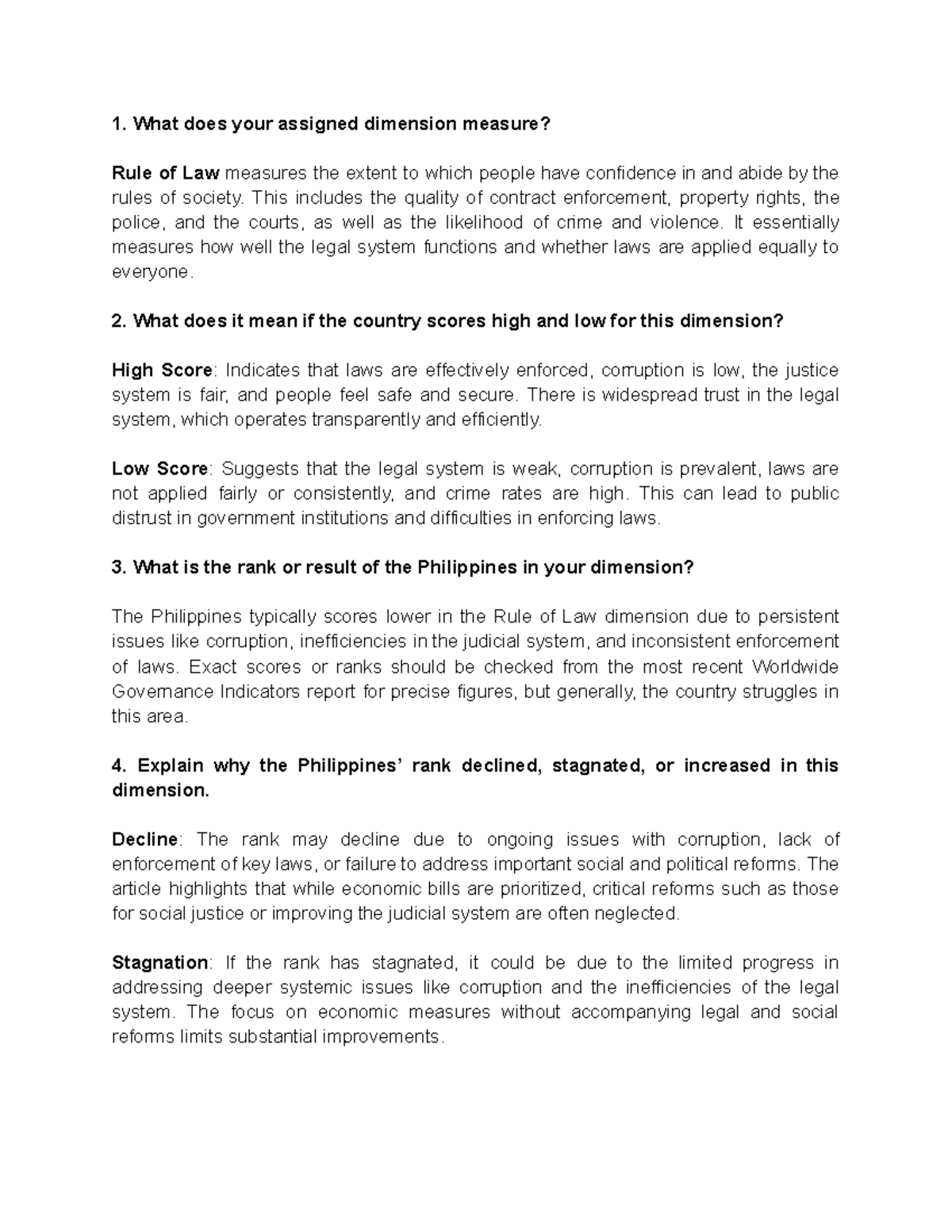 Worldwide Governance Indicators - What does your assigned dimension ...
