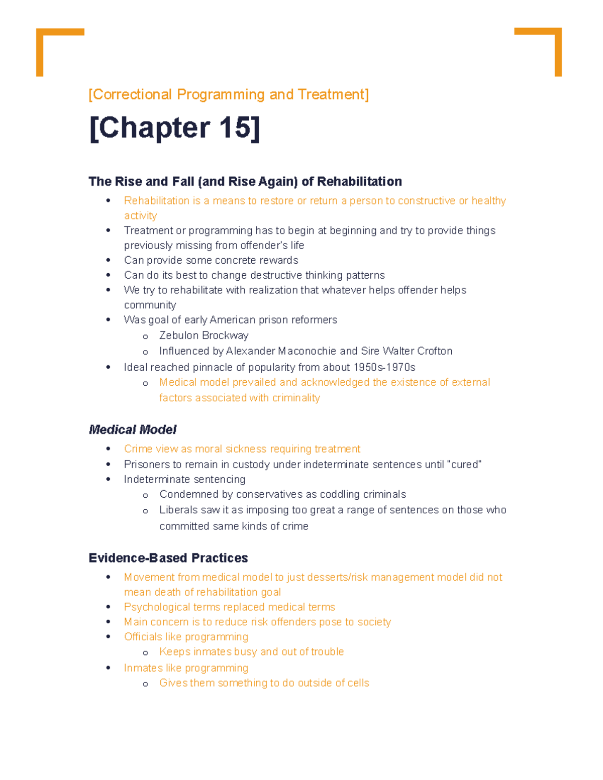 Chapter 15 - Correctional Programming and Treatment - [Correctional ...