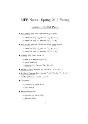 Edu exam mfe formulas - Unless otherwise stated in the examination ...