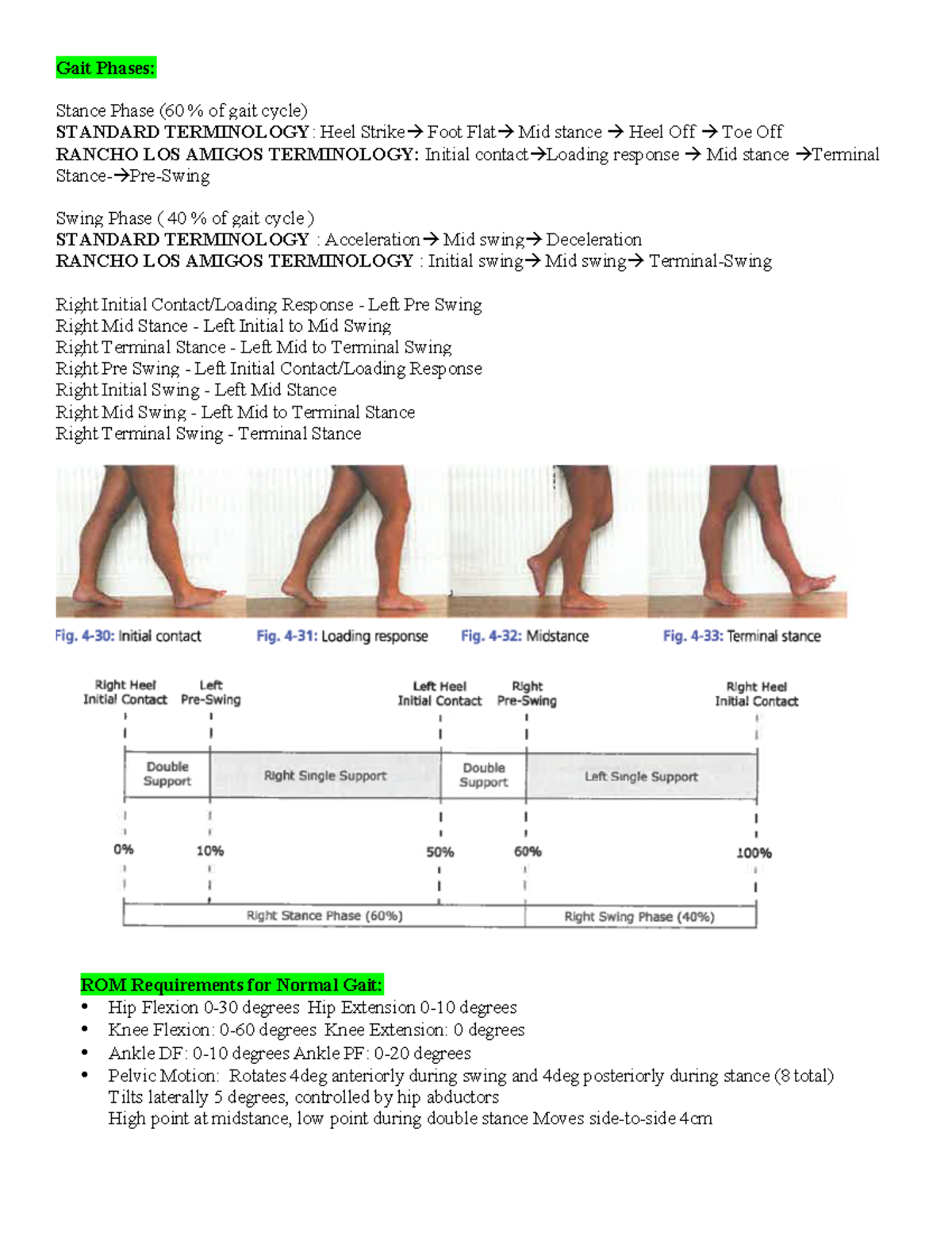 Comprehensive Gait Study Guide - Gait Phases: Stance Phase (60 % of ...