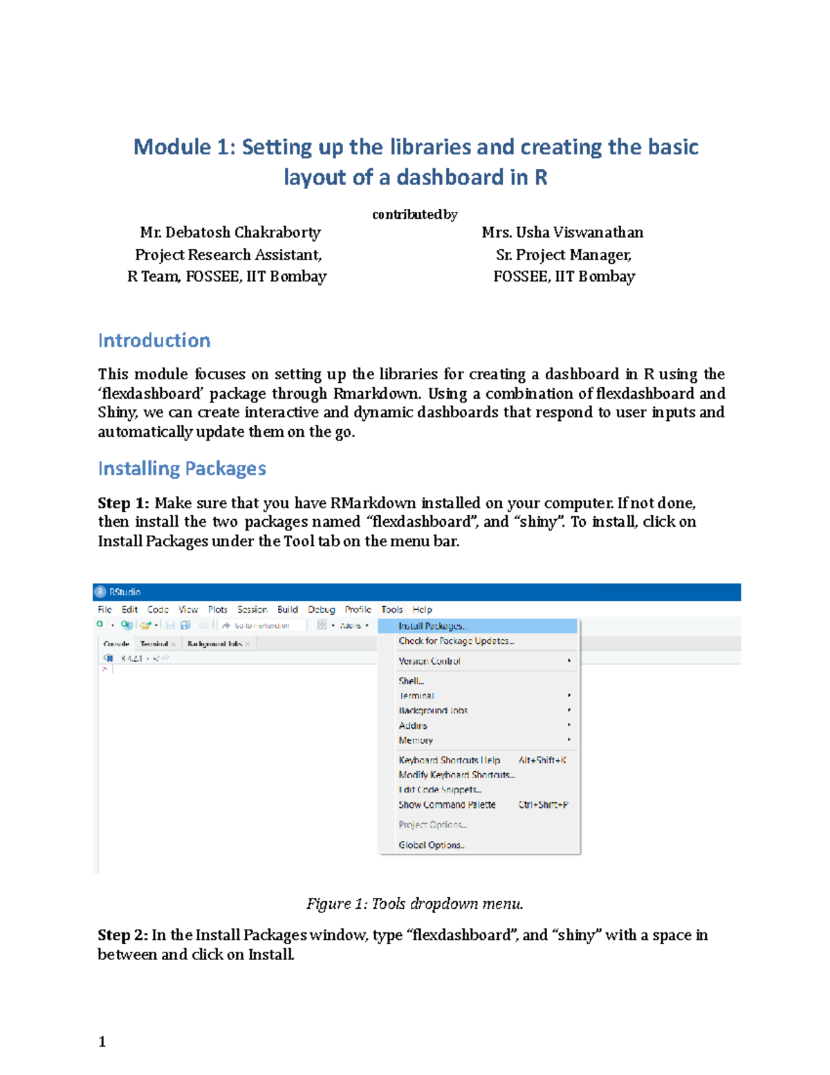 Module 1 Setting up the libraries and creating the basic layout of a ...