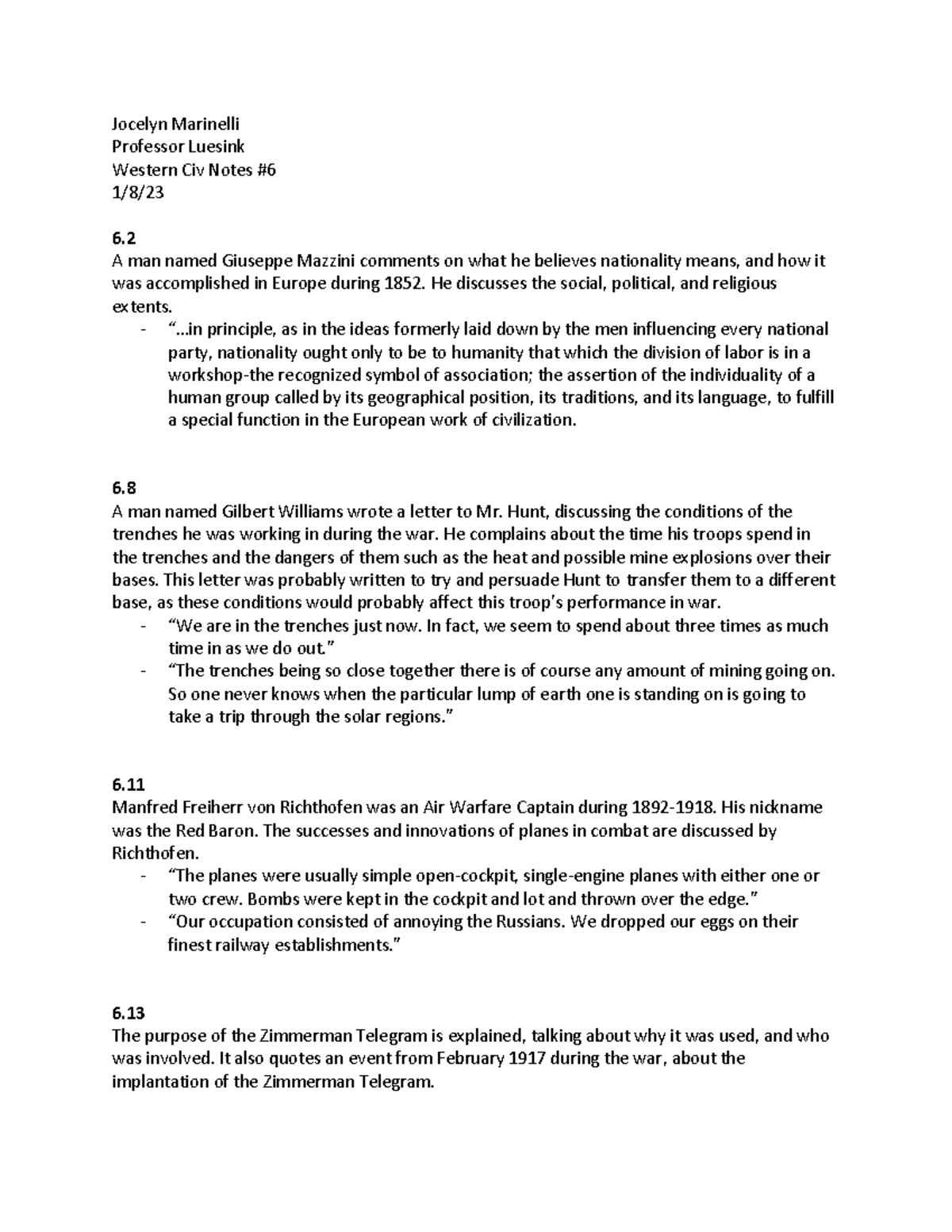 Western Civ Notes #6 - Jocelyn Marinelli - Jocelyn Marinelli Professor ...