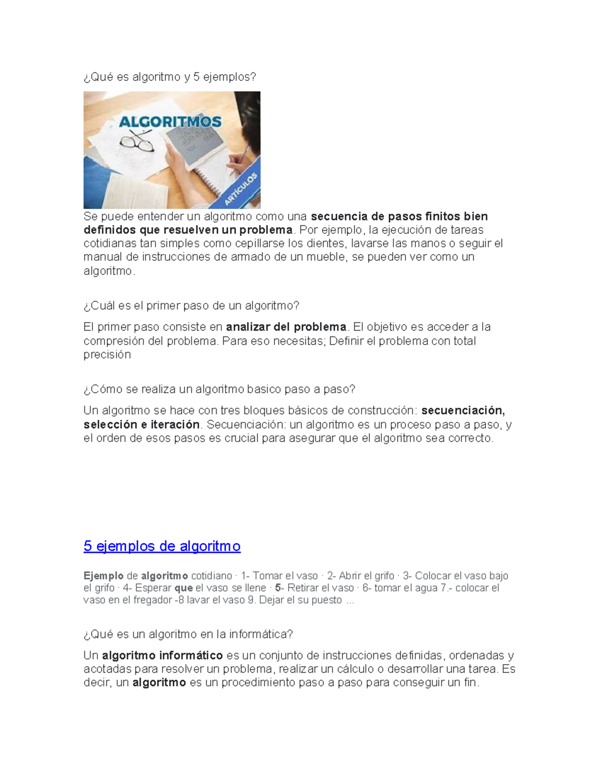 Algoritmos Sencillos - ¿Qué es algoritmo y 5 ejemplos? Se puede ...