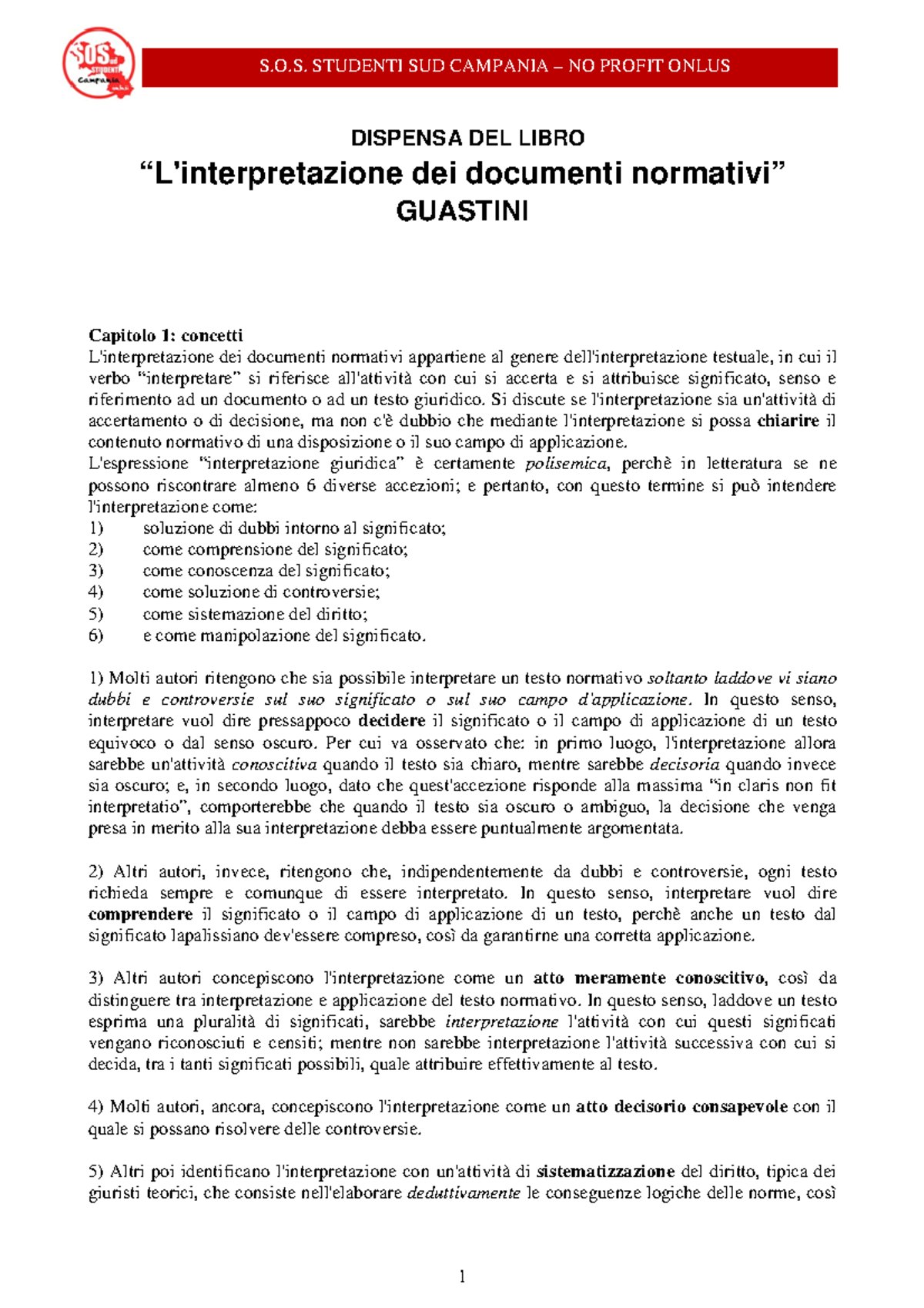 Guastini - riassuto - La sintassi del diritto - DISPENSA DEL LIBRO “L'interpretazione dei ...