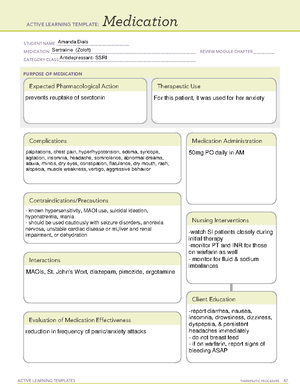 ATI Lorazepam Template - ACTIVE LEARNING TEMPLATES THERAPEUTIC ...