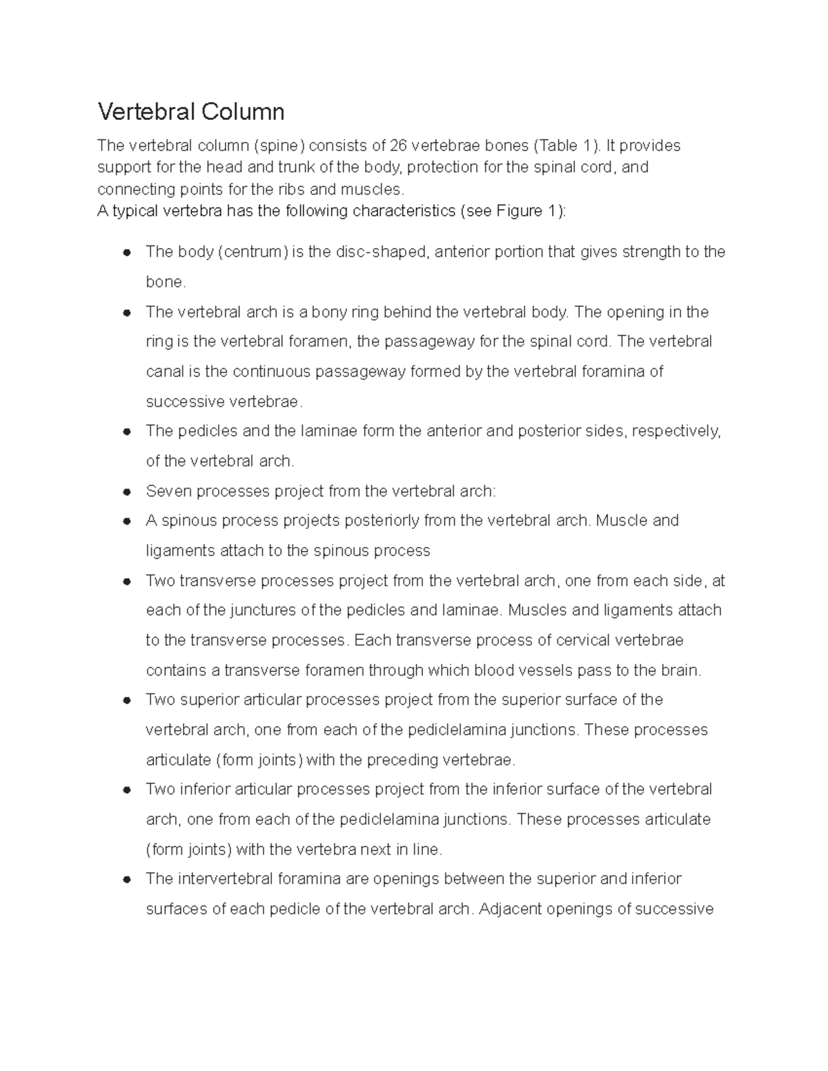 Vertebral Column - Vertebral Column The vertebral column (spine ...