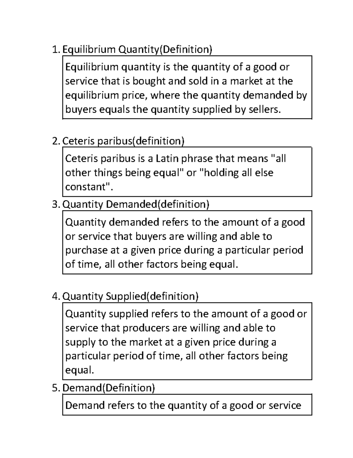 CHAP 2 review pt 4 - CHAP 2 2 - Equilibrium Quantity(Definition ...
