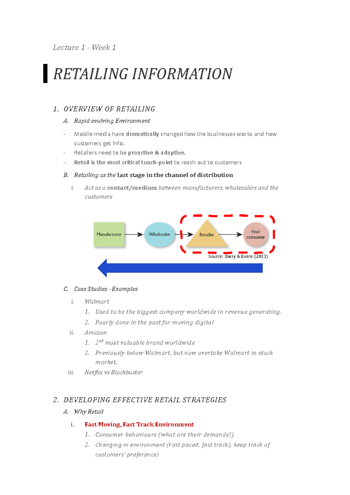 W1 Lec1 Retailing Info - Note - Lecture 1 - Week 1 RETAILING ...