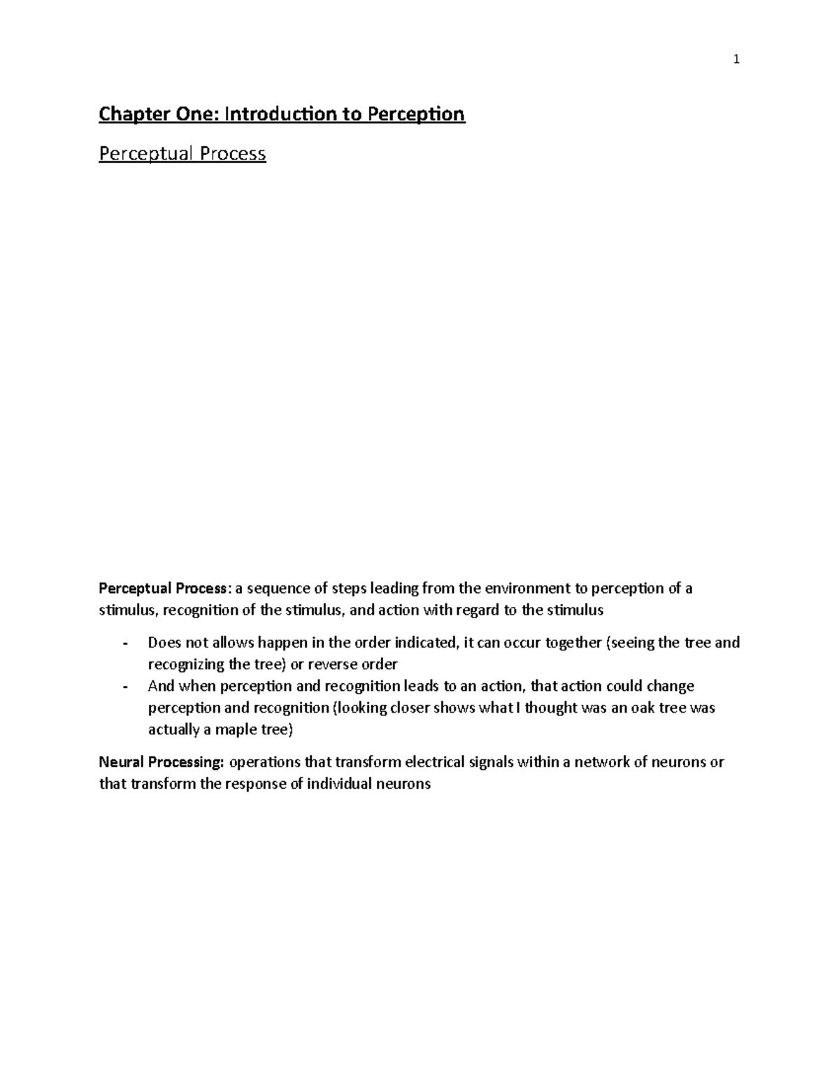 Chapter One Introduction to Perception - Chapter One: Introduction to ...