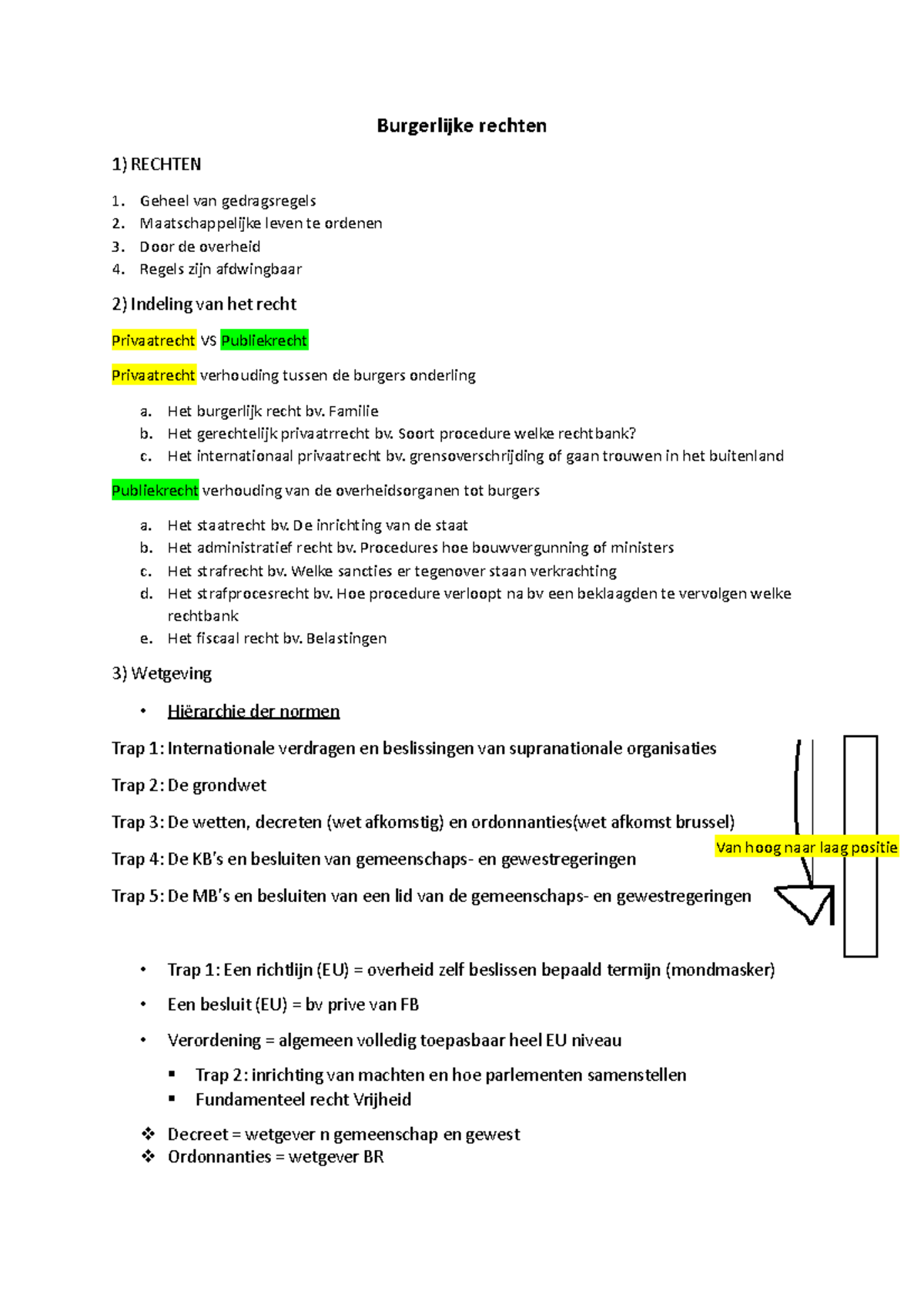 Burgerlijke rechten 1 - deel 1 - Burgerlijke rechten 1) RECHTEN 1 ...
