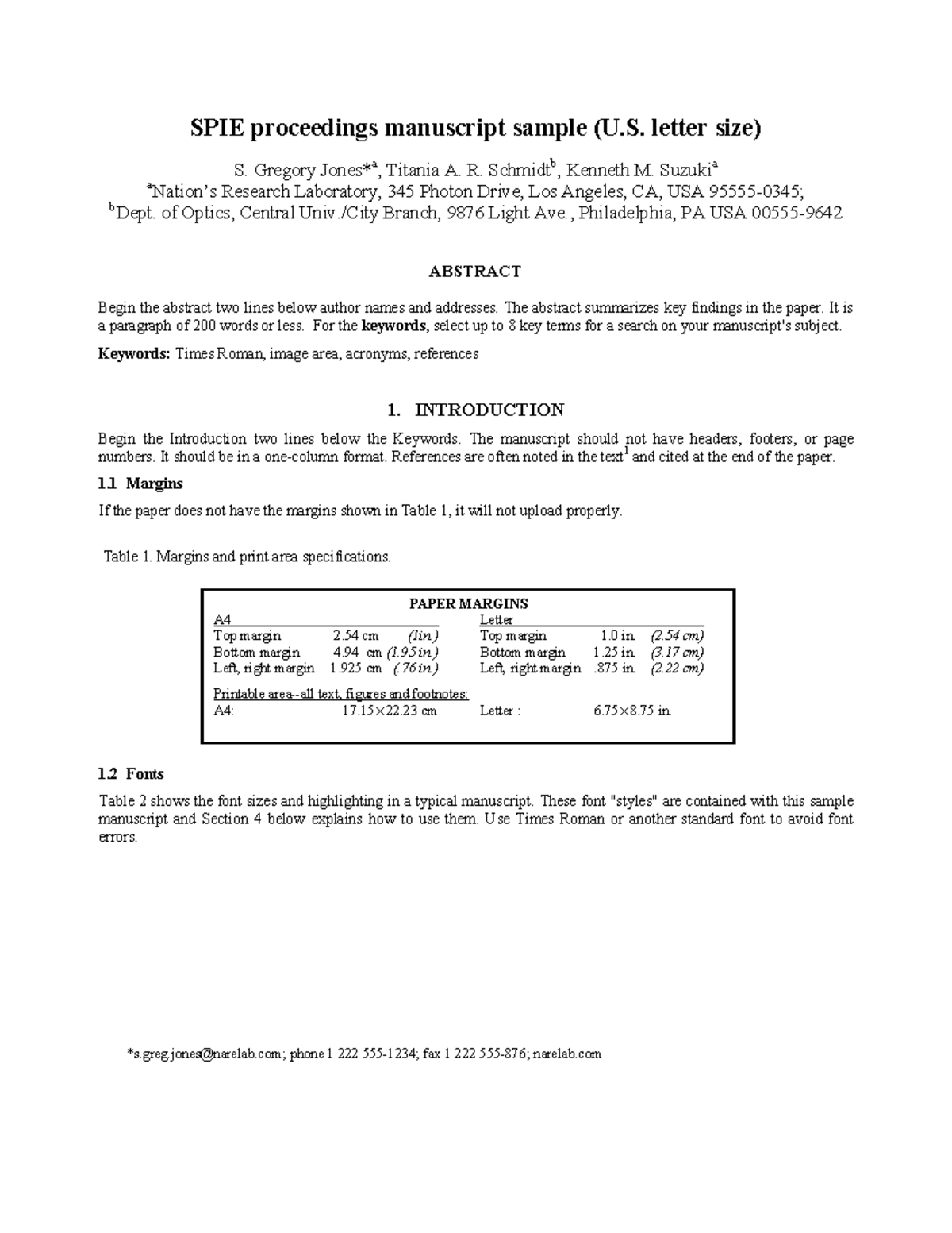 Proc Sample Manuscript-Letter - PAPER MARGINS A4 Letter Top margin 2 cm ...