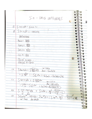 5.4 2 - Lesson notes for Calc II - dx Subd) aT ae (Cagxy 4, ae 6 Chay ...