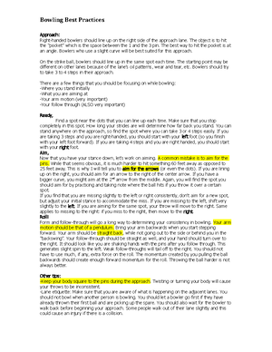 Bowling Etiquette - Morgan - Bowling Etiquette In order for everyone to ...