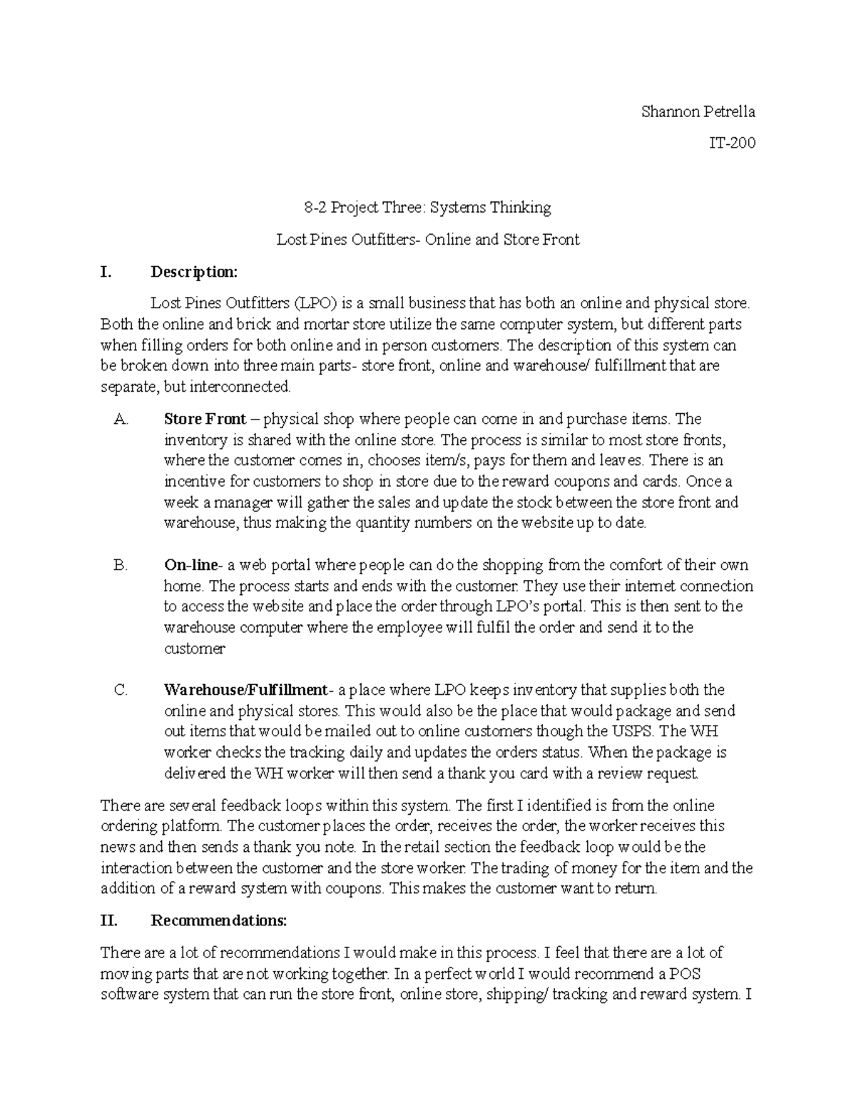 IT200 Mod 8-2 - assignment - Shannon Petrella IT- 8-2 Project Three ...