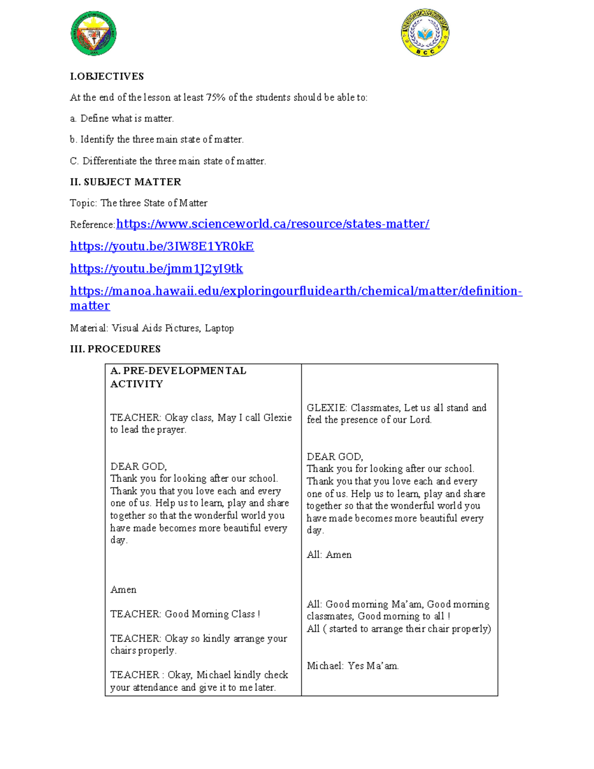 Alexalessonplan - Sample - I At the end of the lesson at least 75% of ...