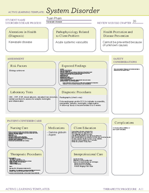 Neurocognitive Disorder ATI - STUDENT NAME DISORDER/DISEASE PROCESS ...