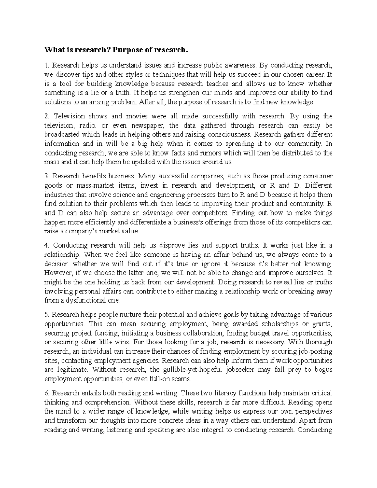 What is research Purpose of research - Research helps us understand ...