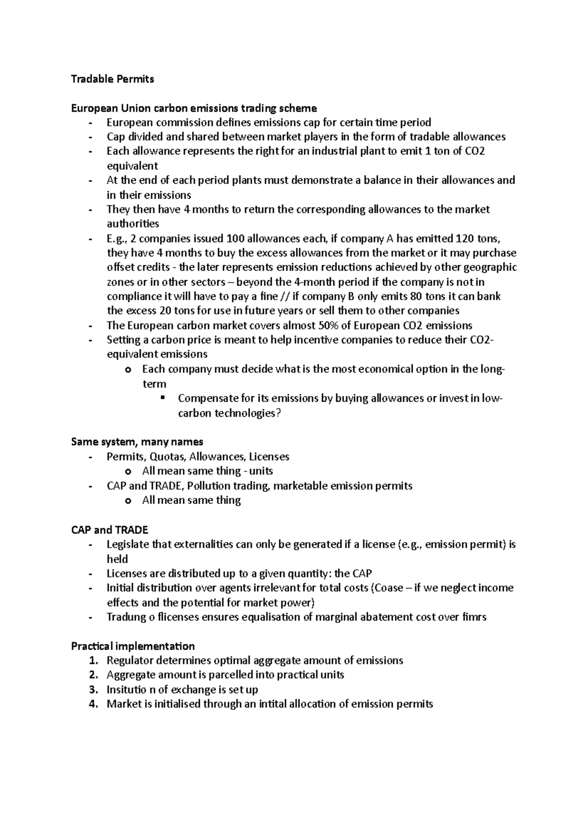 Tradable Permits - Tradable Permits European Union carbon emissions ...