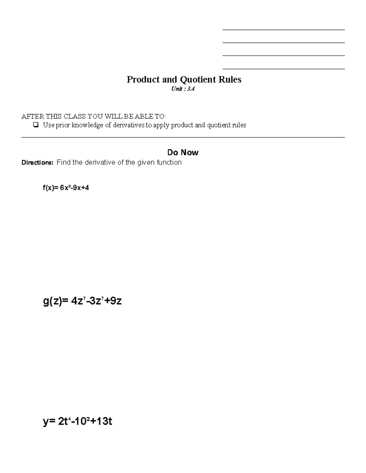 Calculus Project Section 3