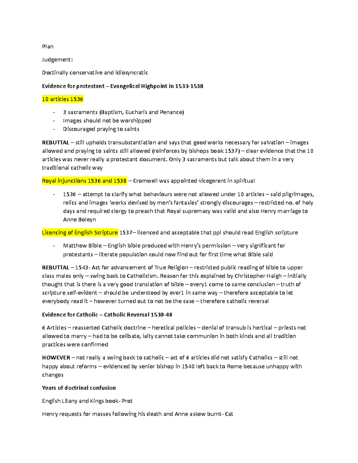 Tudors Essay Henry Plan Religion - Plan Judgement: Doctinally ...