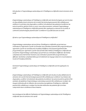 Artificial Intelligence note study - I. Introduction à l'intelligence artificielle A. Définition ...