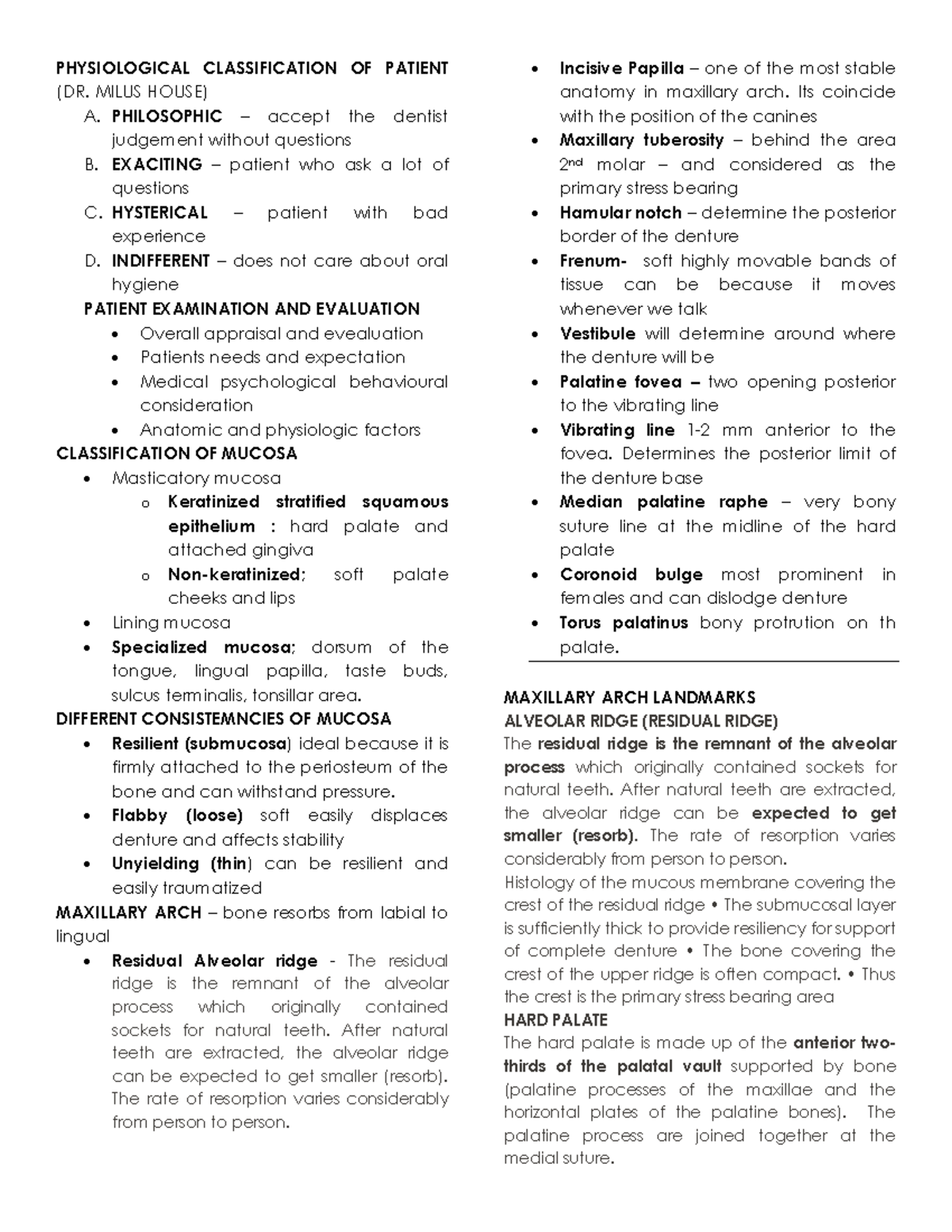 Prosthodontics 3 CD - lecture note for the whole sememester and samplex ...