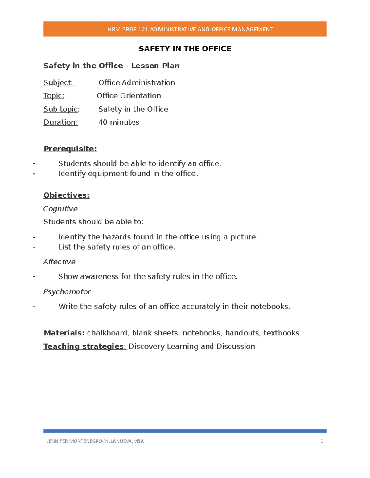 Safety IN THE Office - SAFETY IN THE OFFICE Safety in the Office ...