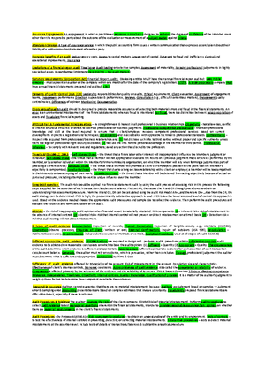 ACCT3101 Final cheat sheet - Vouching (test for overstatement ...