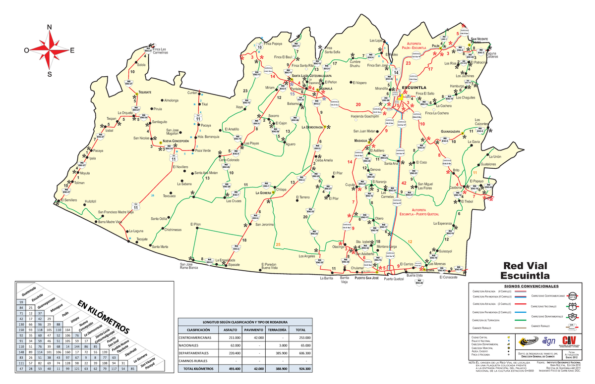 Mapa-Escuintla 2014 - tecnología - DEPTO. DE INGENIERIA DE TRANSITO ...