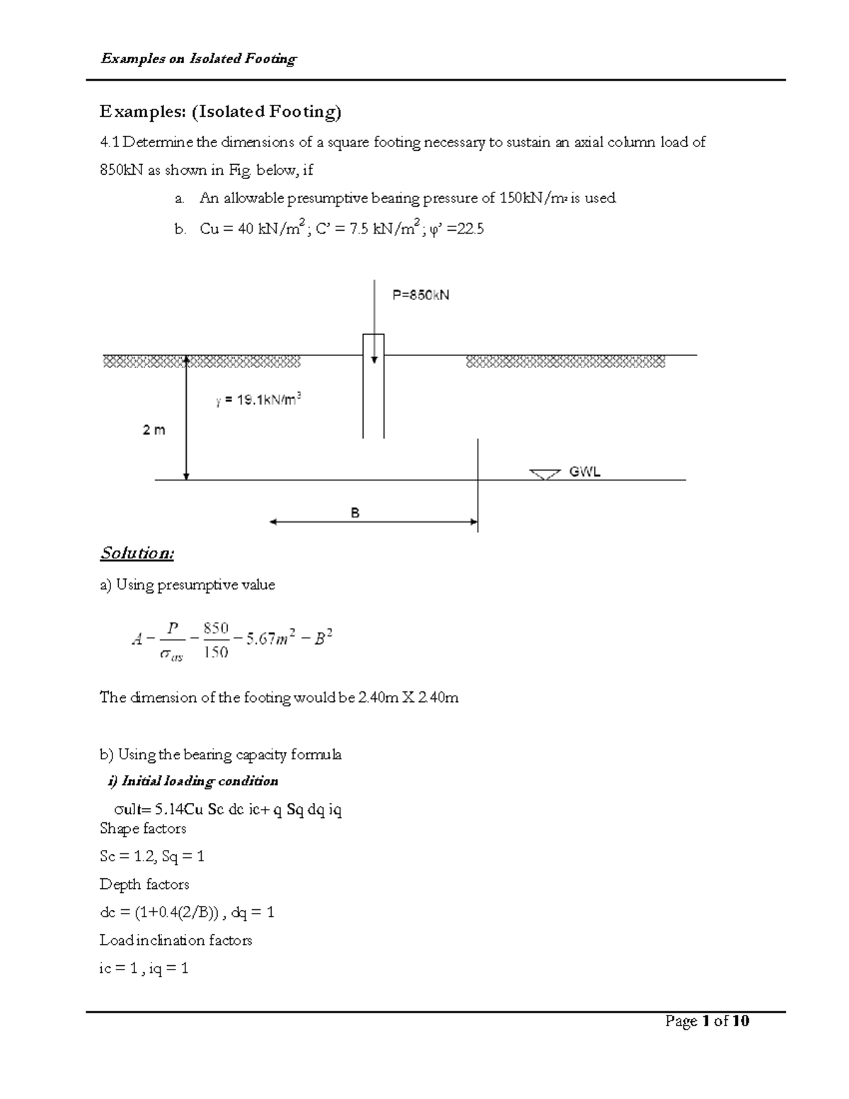 2-Isolated Footing - It is best material - Examples: (Isolated Footing ...