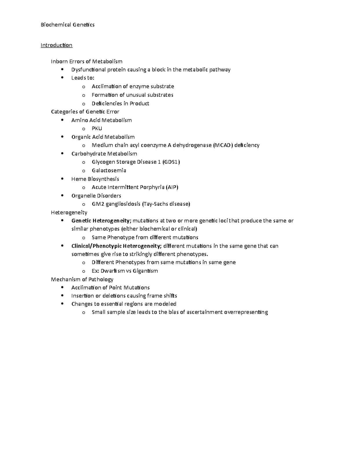 Biochemical Genetics - Lecture notes - Biochemical Genetics ...