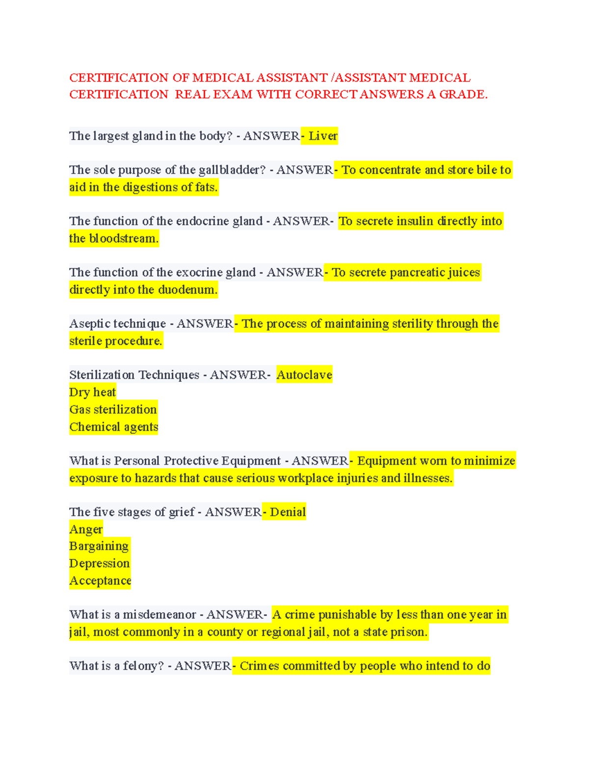 Medical Assistant Certification - CERTIFICATION OF MEDICAL ASSISTANT ...