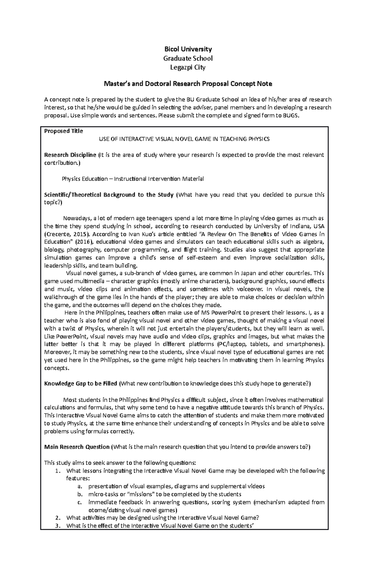 Concept-note-final 2 - AKHA - Bicol University Graduate School Legazpi ...