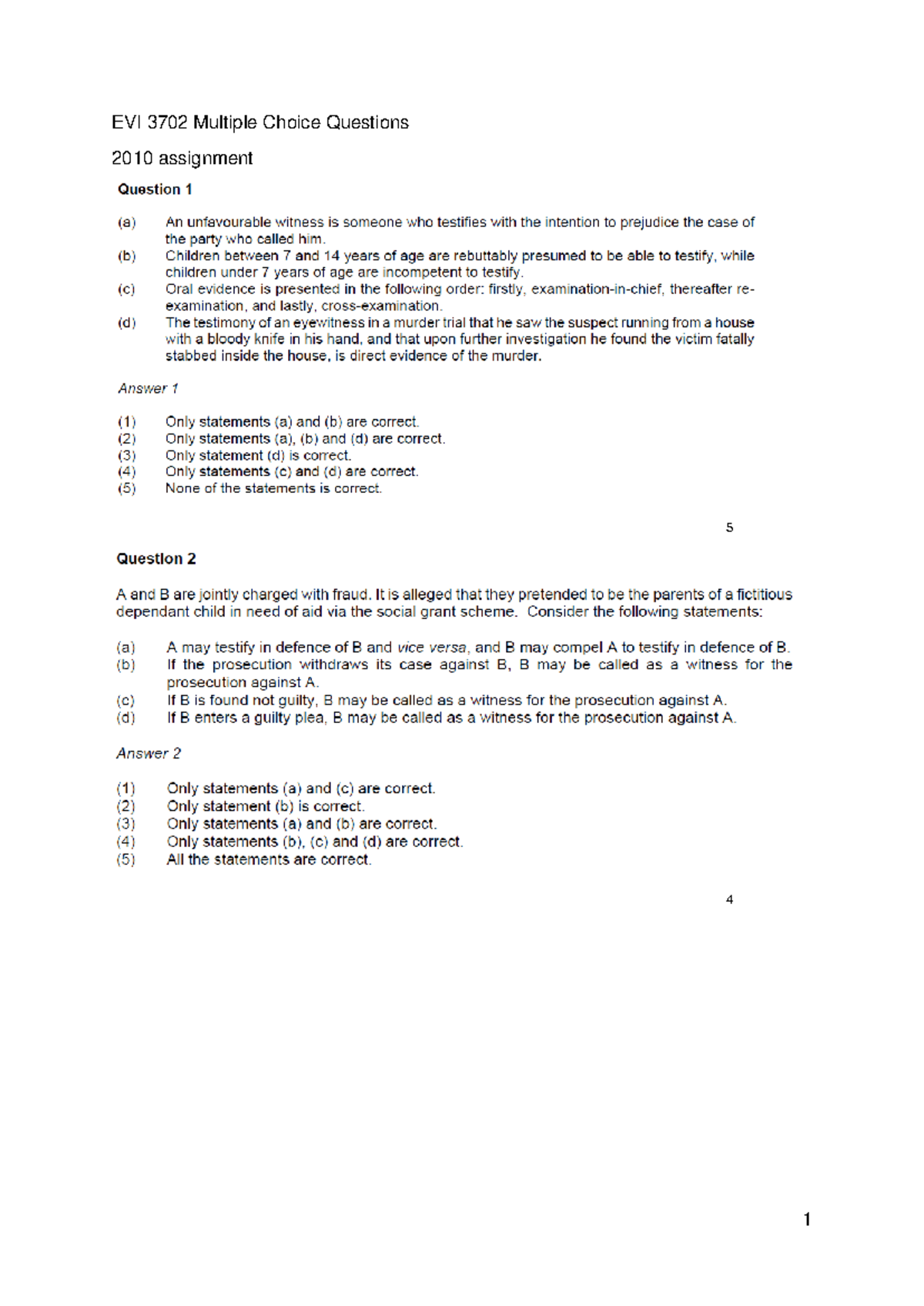 LEV3701 previous exam MCQs exam prep 2020 - LEV 3701 - EVI 3702 ...