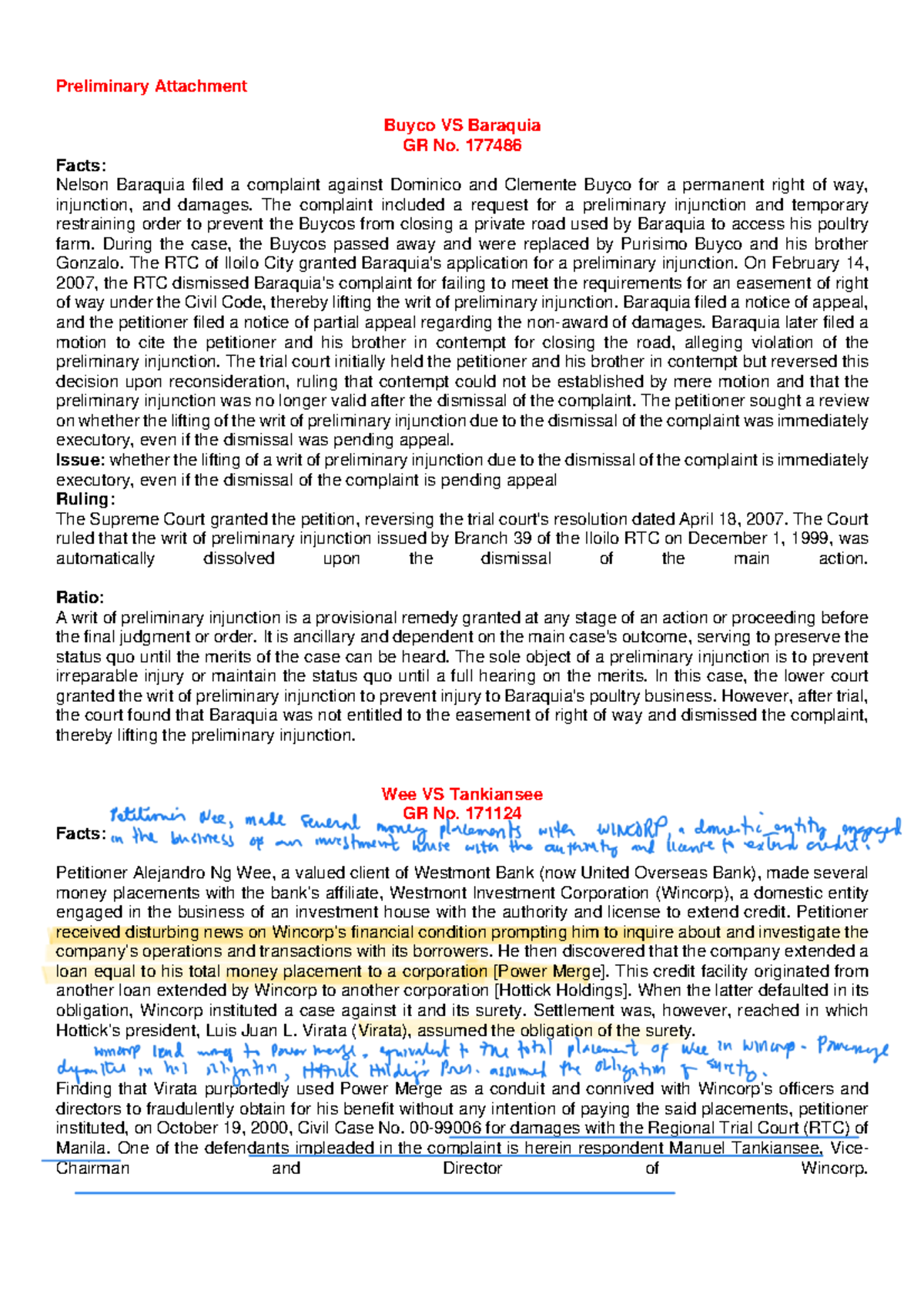 Case Digests Preliminary Attachment - Preliminary Attachment Buyco VS ...