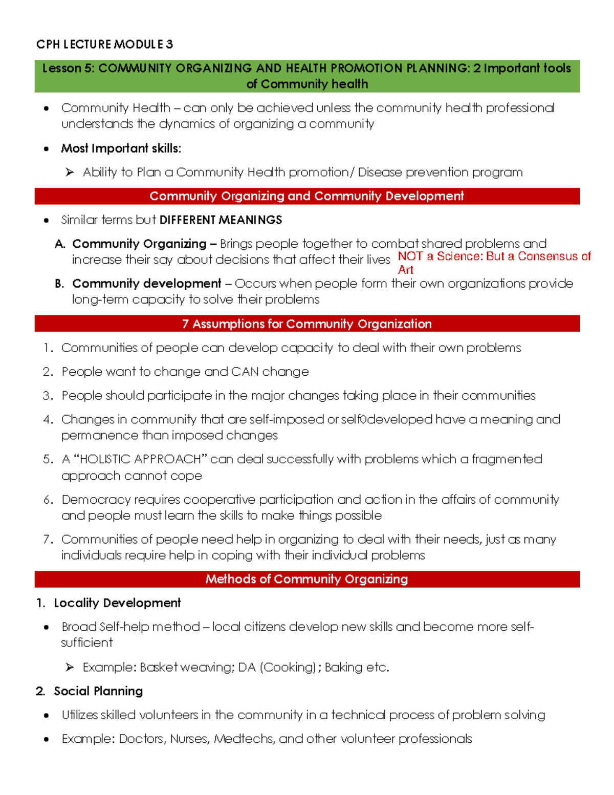 CPH Lecture Module 3 - COMMUNITY HEALTH - CPH LECTURE MODULE 3 Lesson 5 ...