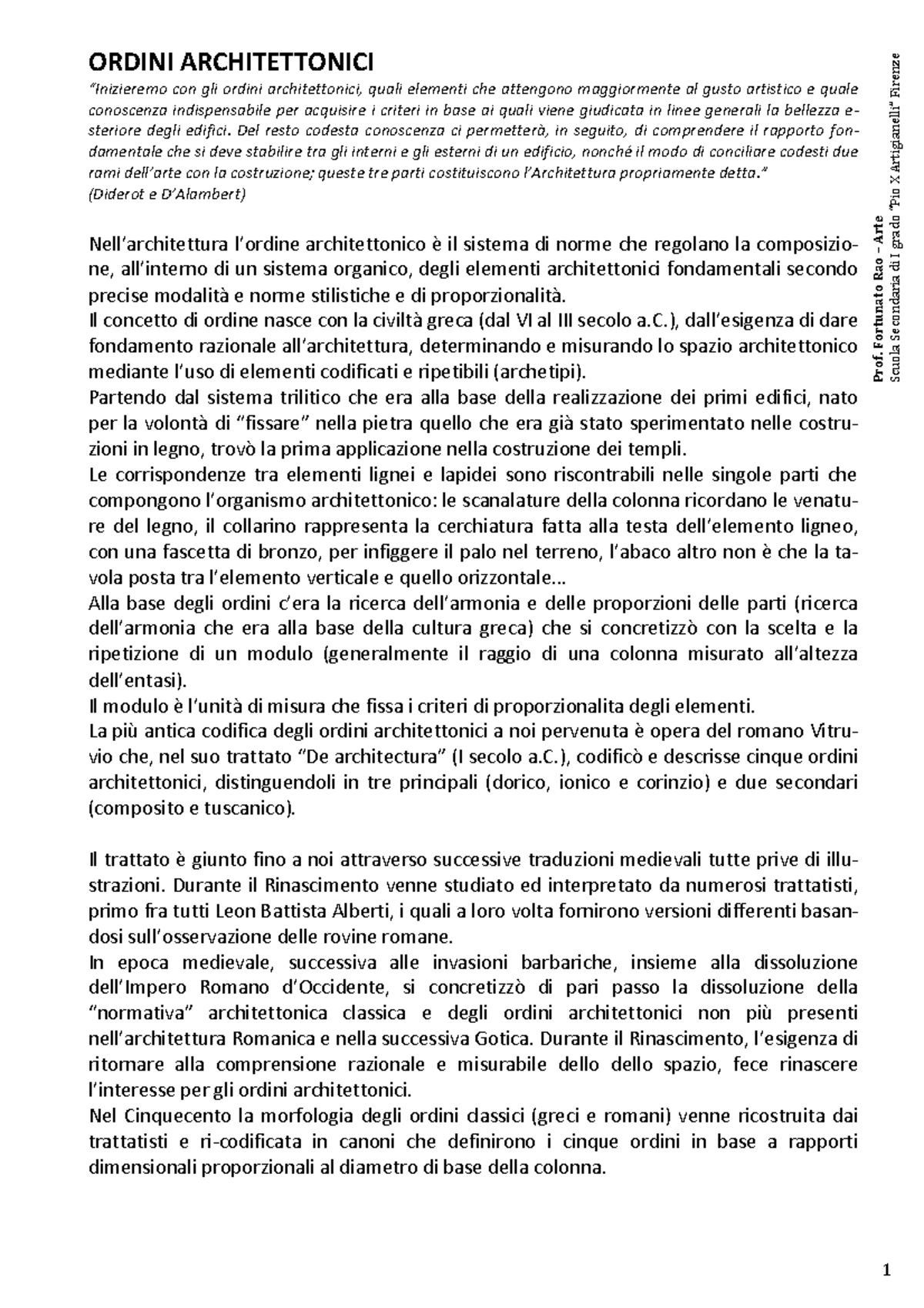 Ordini- Architettonici - Prof. Fortunato Rao Arte Scuola Secondaria di ...