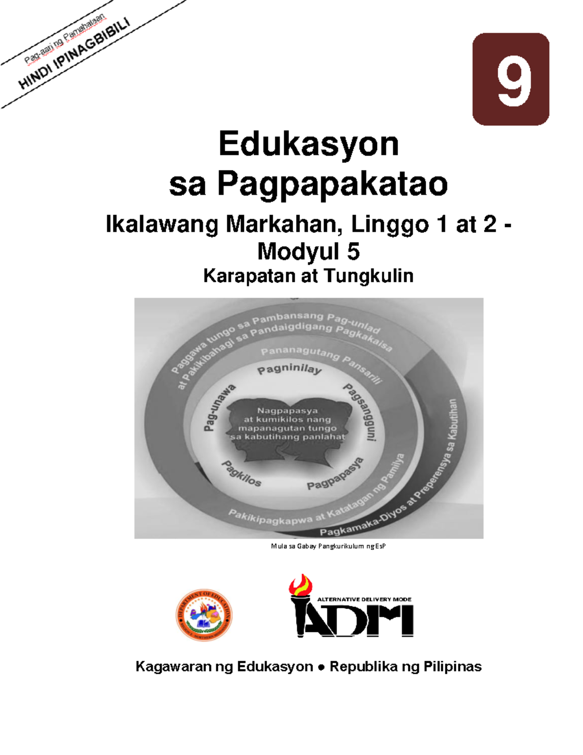 Esp9 q2 mod5 v4-cut - esp - Edukasyon sa Pagpapakatao Ikalawang Markahan, Linggo 1 at 2 - Modyul ...