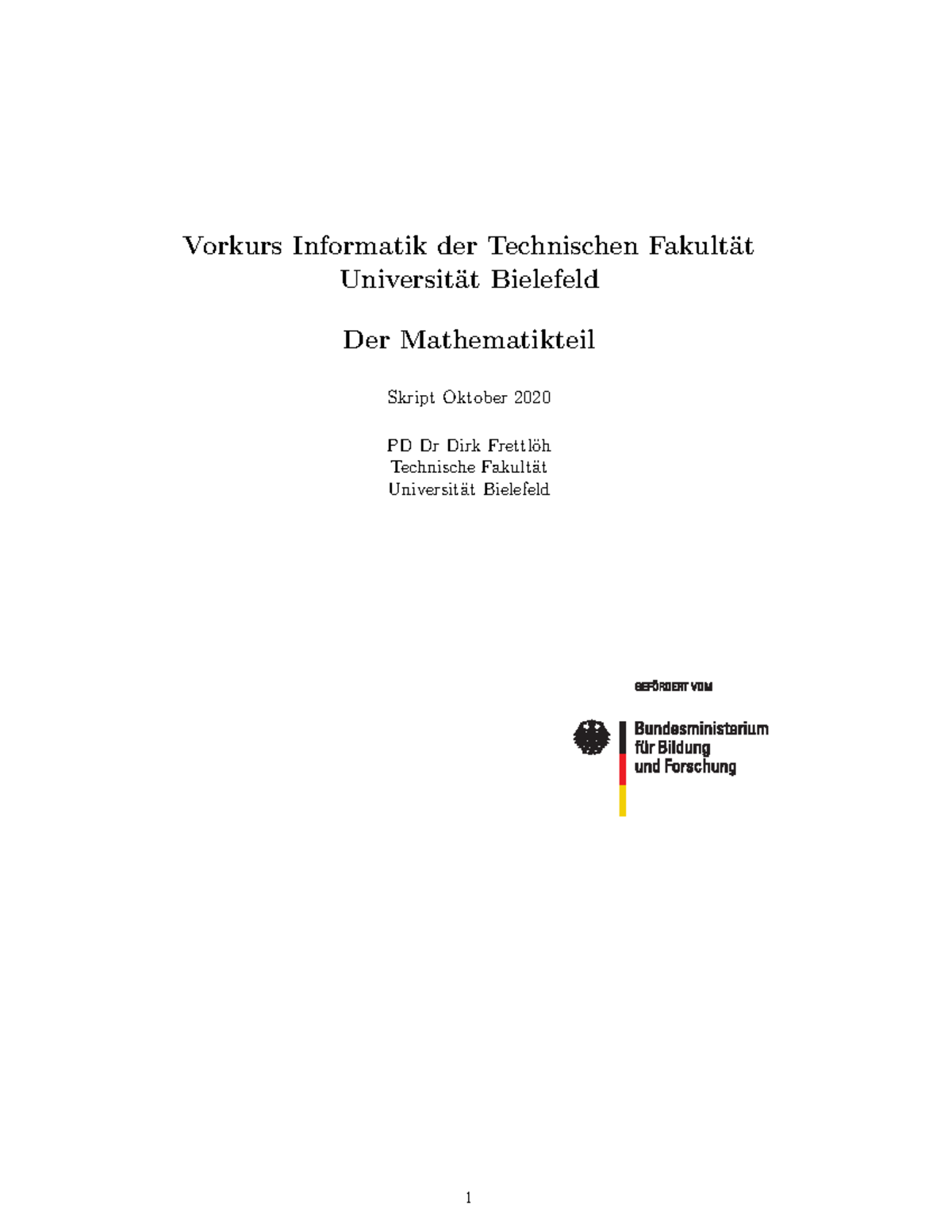 Mathe Vorkurs fur Informatiker Skript - Vorkurs Informatik der Technischen Fakult ̈at Universit ...