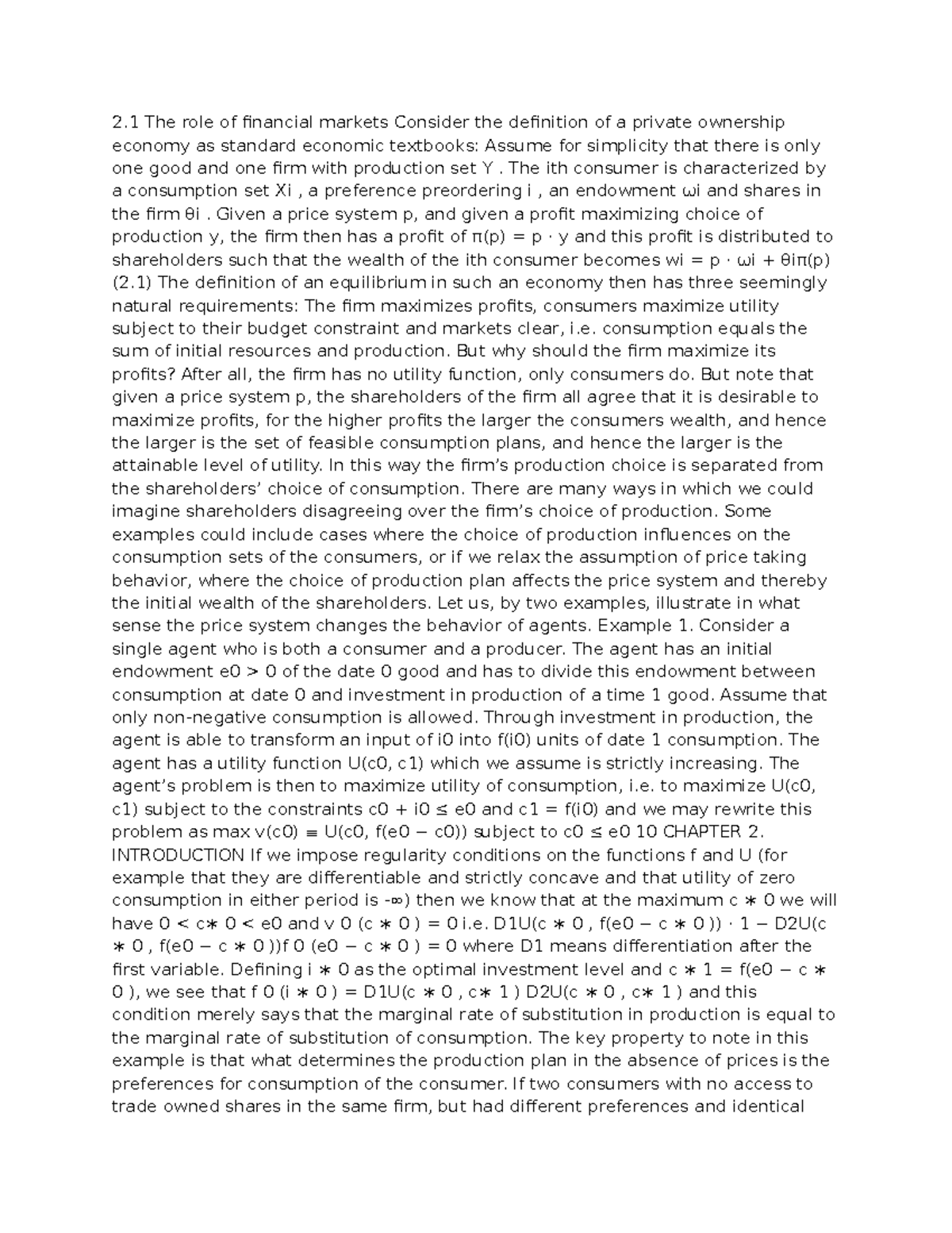 Finance 2 - Lecture notes 2.1 - 2 The role of financial markets ...